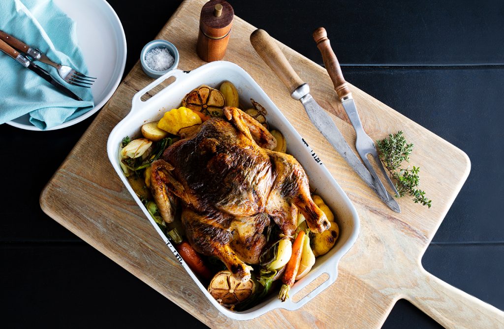 Black Skin Roasted Mushroom Chicken | Australian Mushrooms