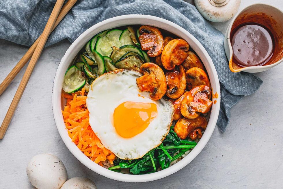 Mushroom Rice Bibimbap Bowls | Australian Mushrooms