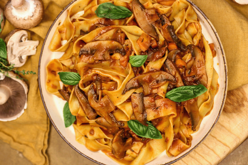 One pan mushroom ragu bake with pasta | Australian Mushrooms