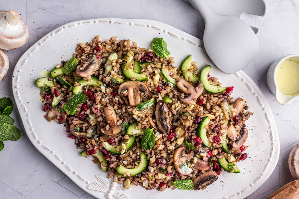 JewelLed Rice and Grain Salad with Mushrooms and Zesty Lemon Mustard ...